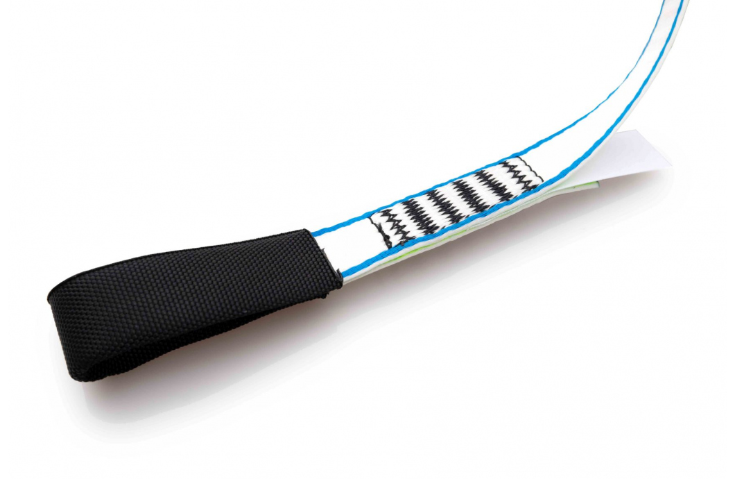 Sewn loop end for slackline webbing