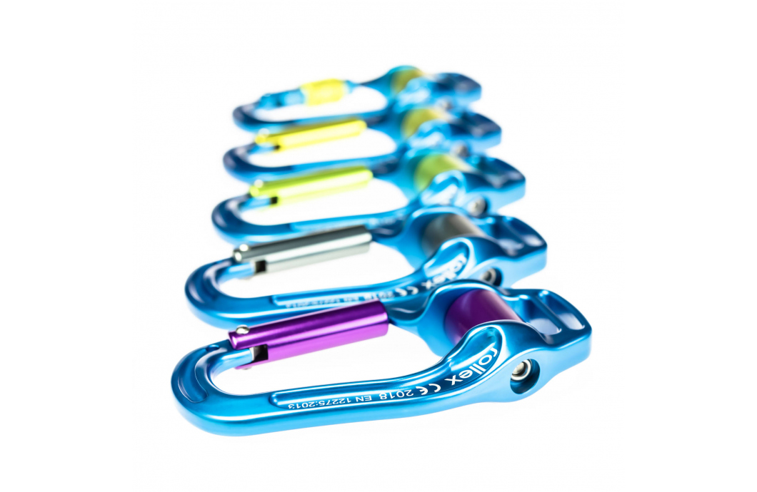 Revolutionary slackline pulley carabiner with 1-inch roll. Colour Lime ...